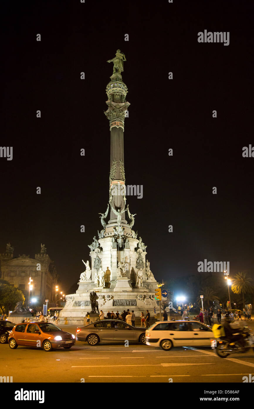Barcelona, Spain, the Monument a Colom (Kolumbussaeule Stock Photo - Alamy
