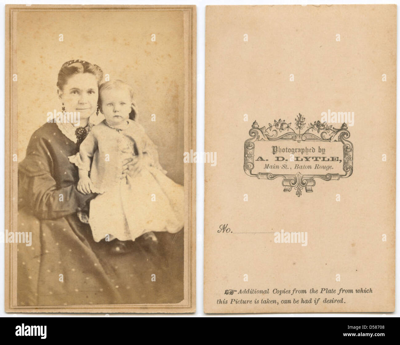 A photograph of a woman and her child, possibly during the Civil War ...