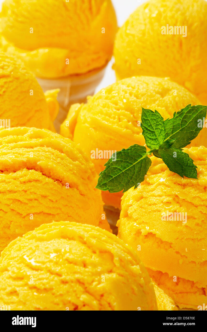 Detail of yellow ice cream cones Stock Photo - Alamy
