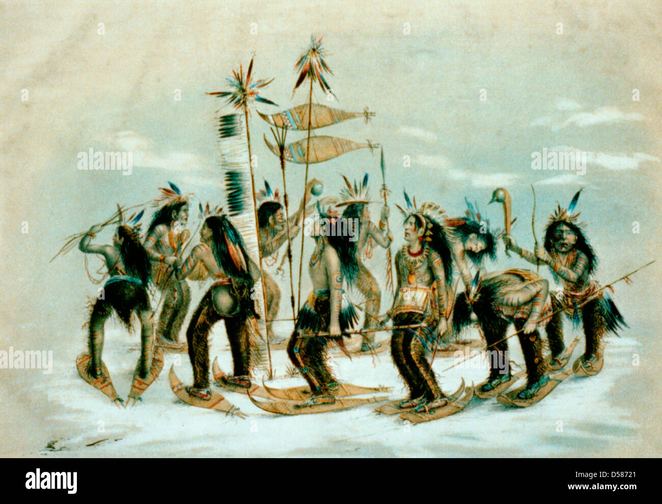 Native american indian painting snow High Resolution Stock Photography ...