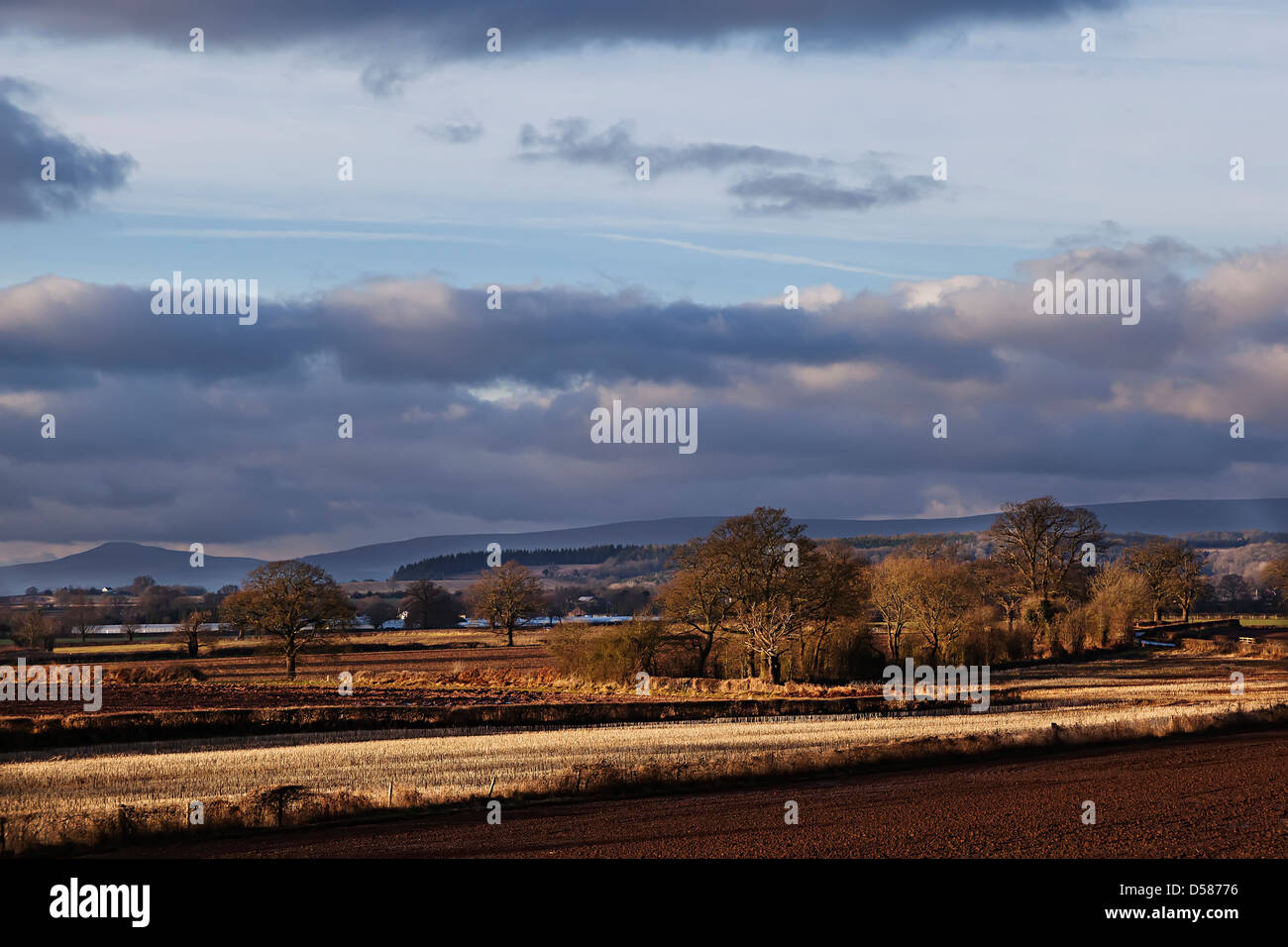 Winter ploughed field stubble uk hi-res stock photography and images ...