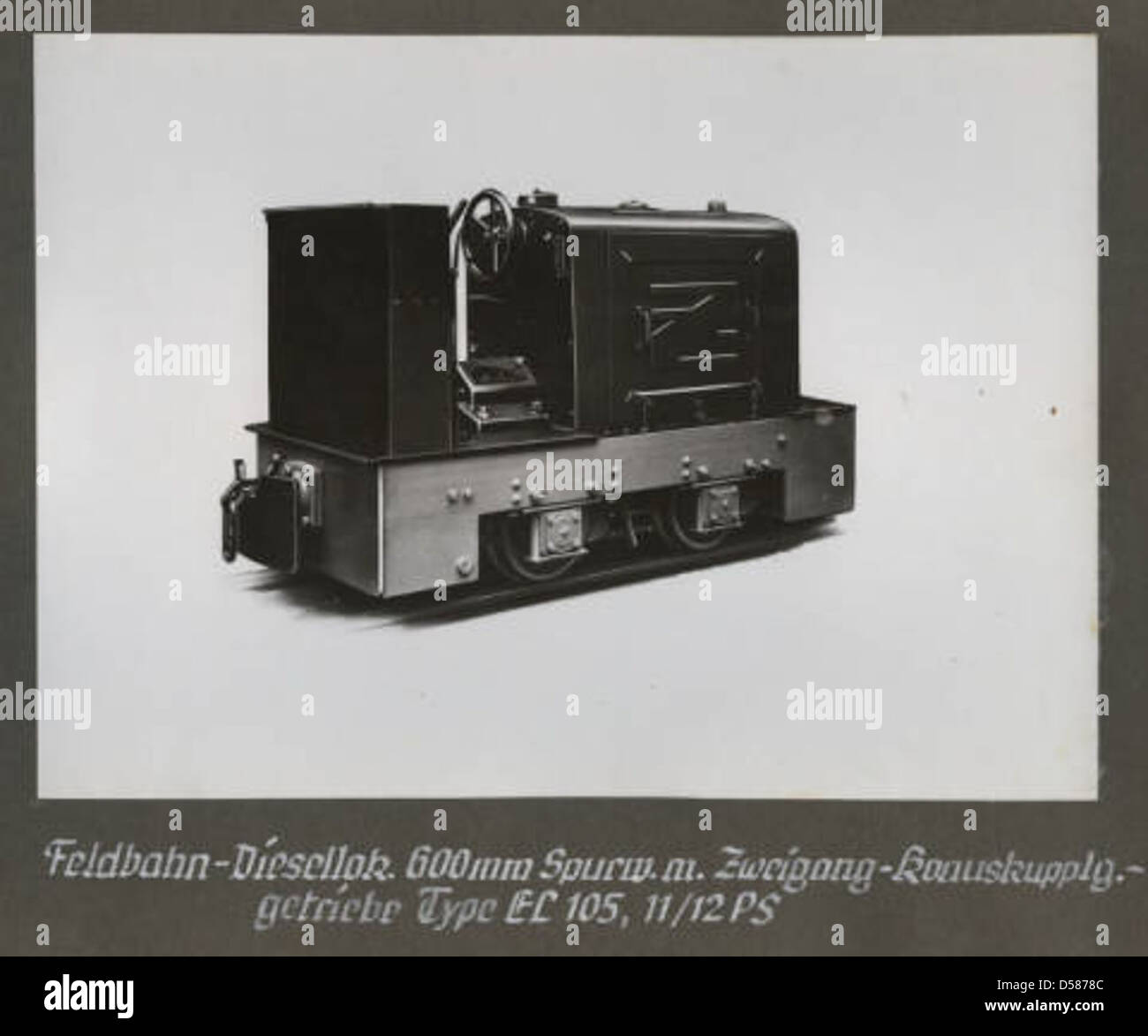 This photograph features a Feldbahn diesel locomotive in Germany, part ...