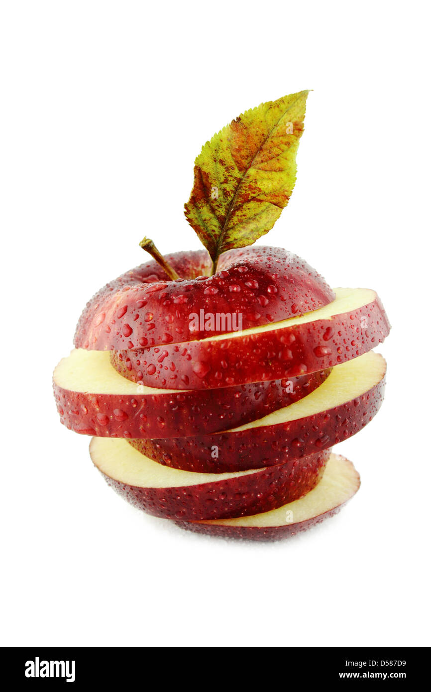 Fresh red apple on white background Stock Photo - Alamy