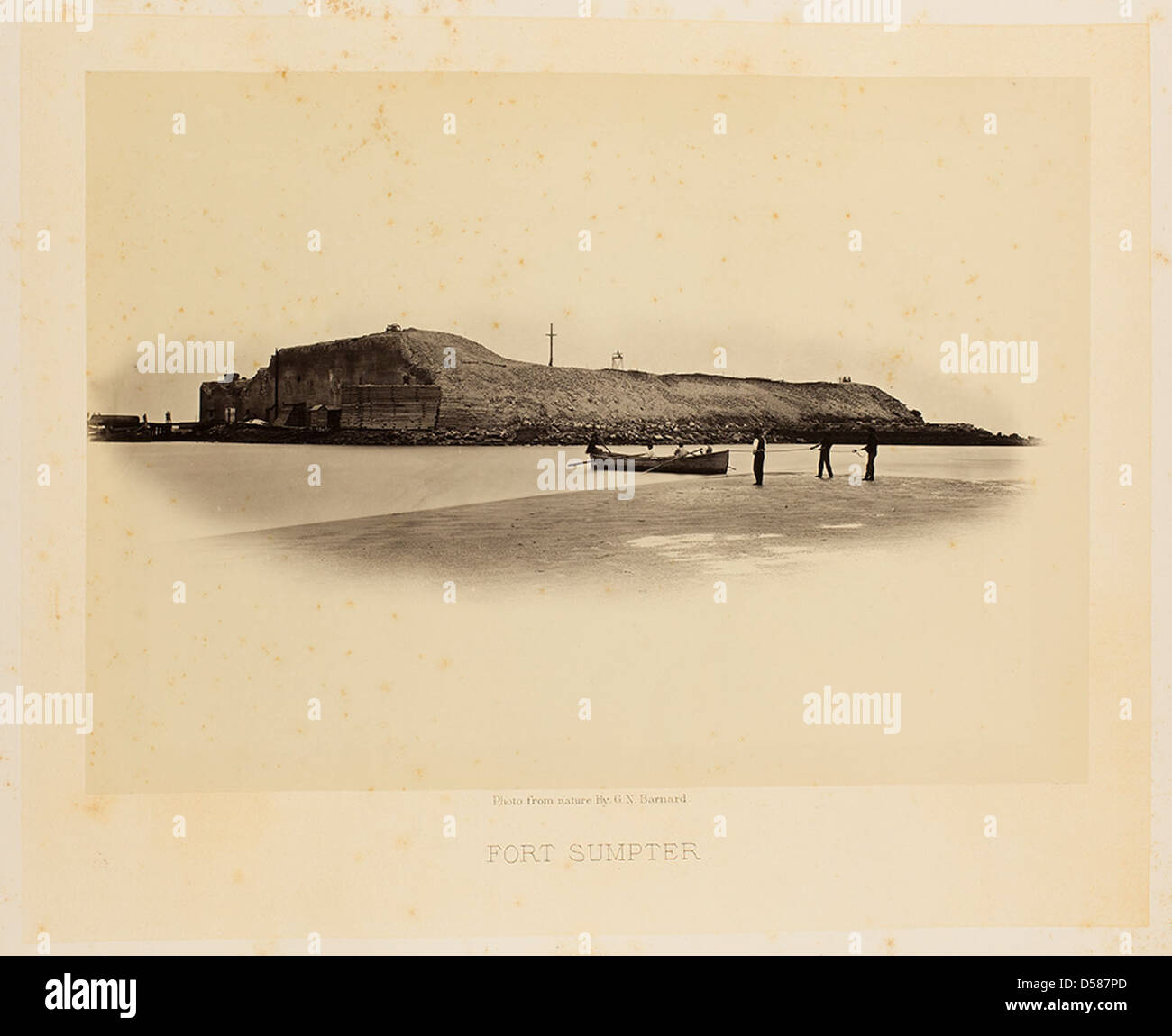 A historical image of Fort Sumter, South Carolina, where the first ...