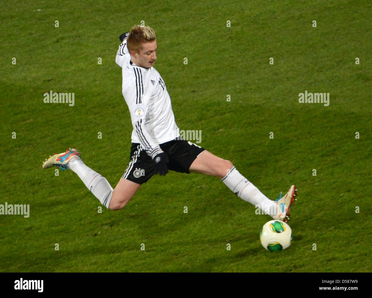 Germany's Marco Reus kicks the ball during the FIFA World Cup 2014 ...