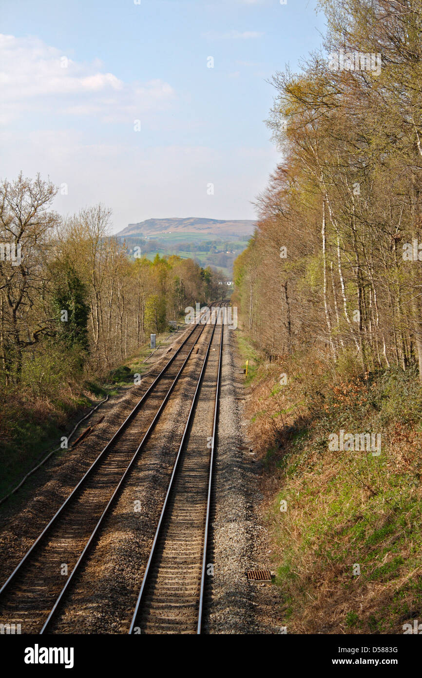 Railway Tracks Lines at Grindleford Derbyshire on the Hope Valley Line ...