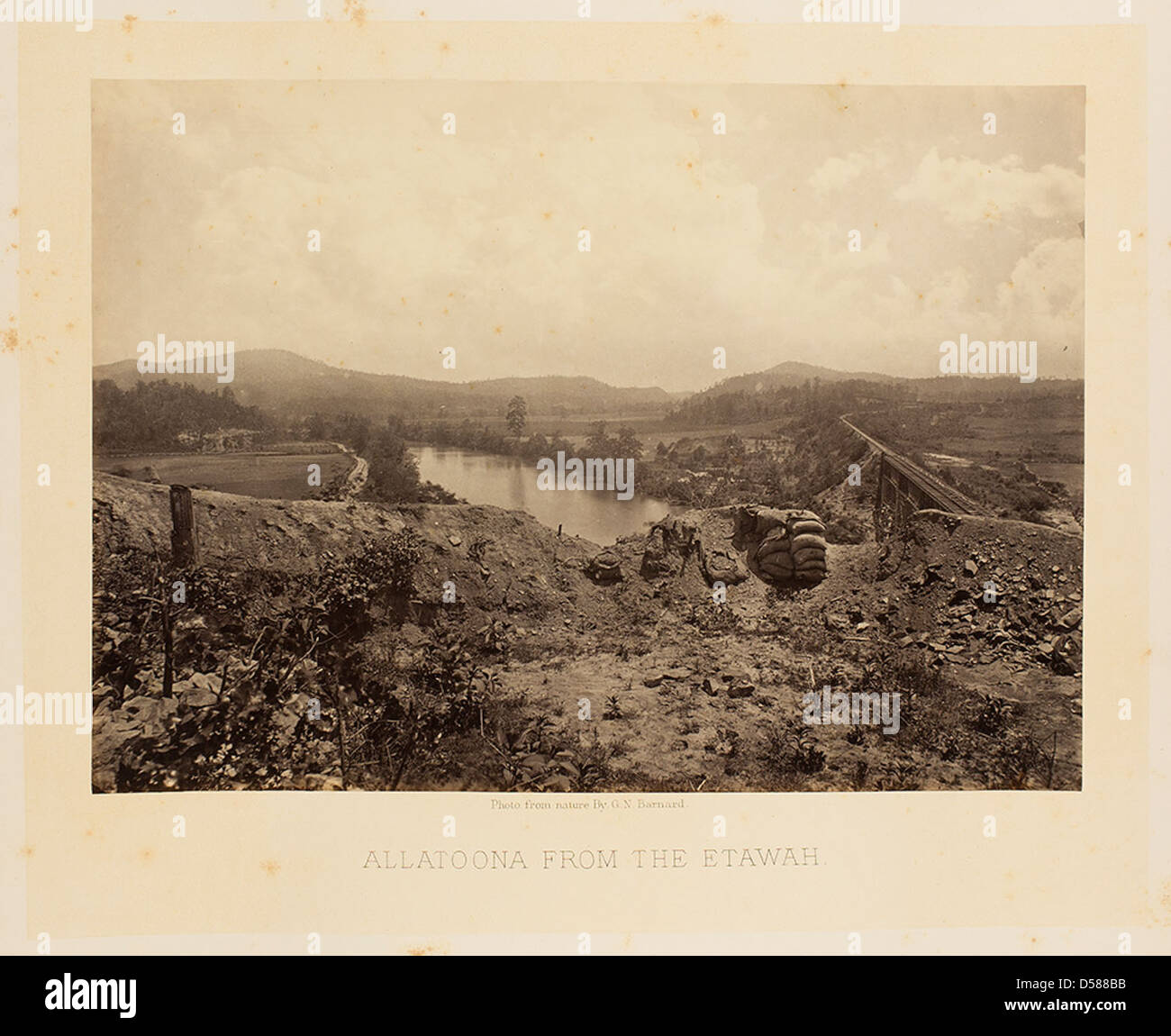 The image captures a view of Allatoona Pass during the Civil War ...