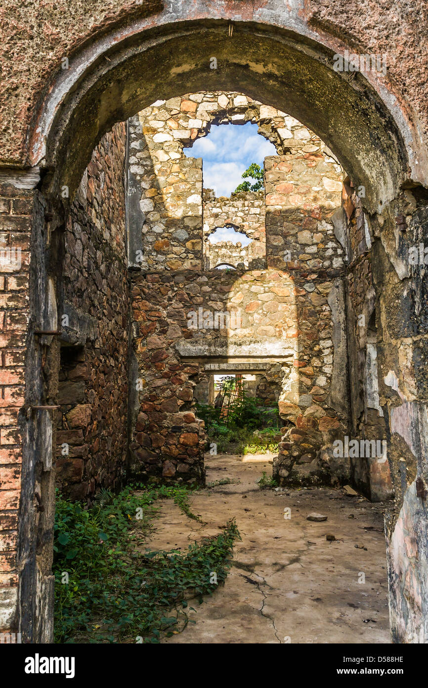 Colonial ruin in Hell Ville, Nosy Be island, northern of Madagascar ...