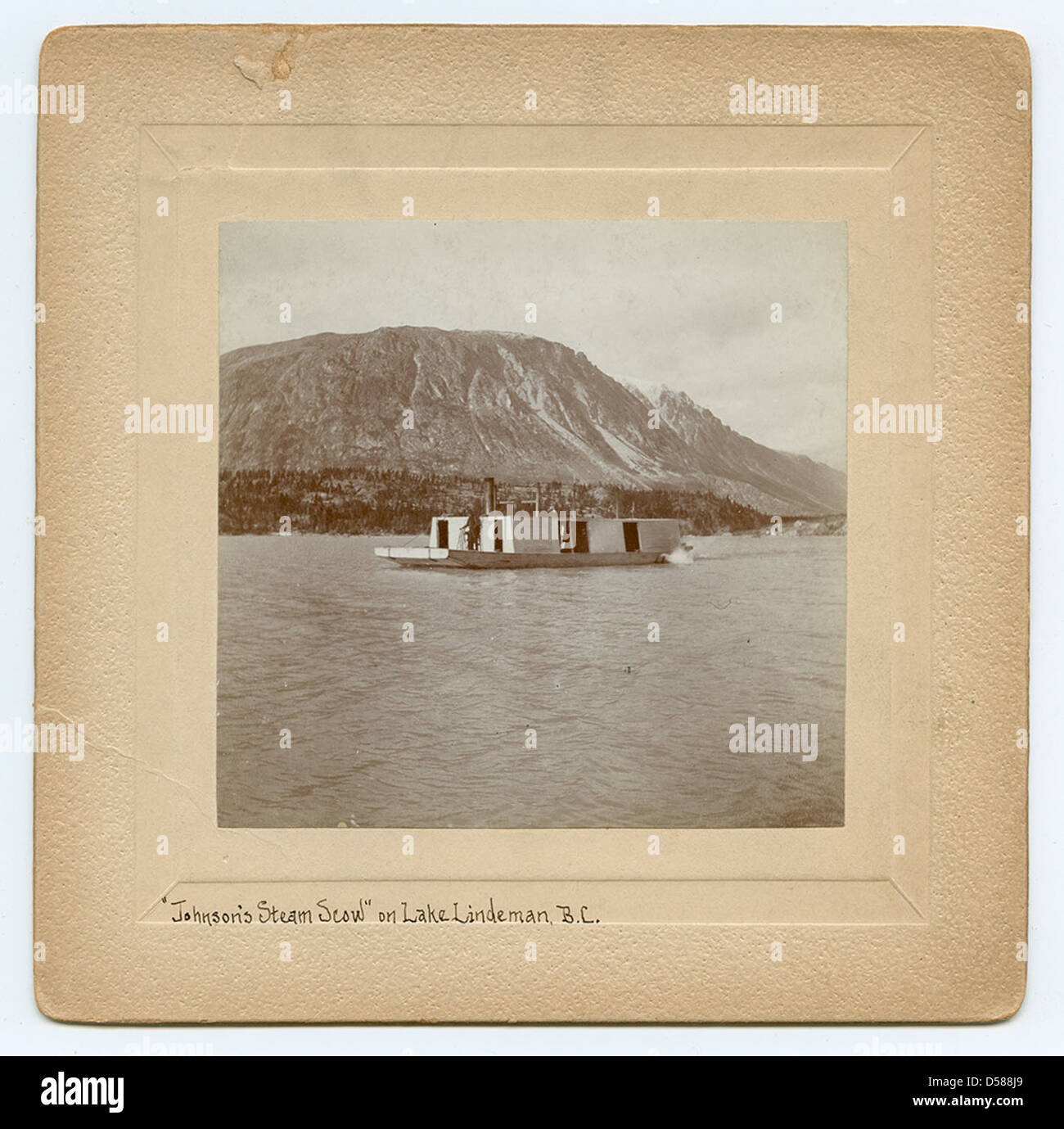 This photograph depicts Johnson's Steam Scow on Lake Lindeman in ...