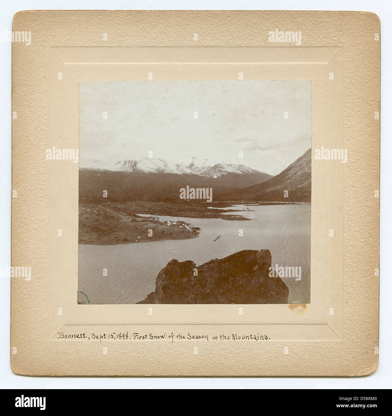 Bennett, Sept 15, 1898. First Snow of the Season on the Mountains Stock ...