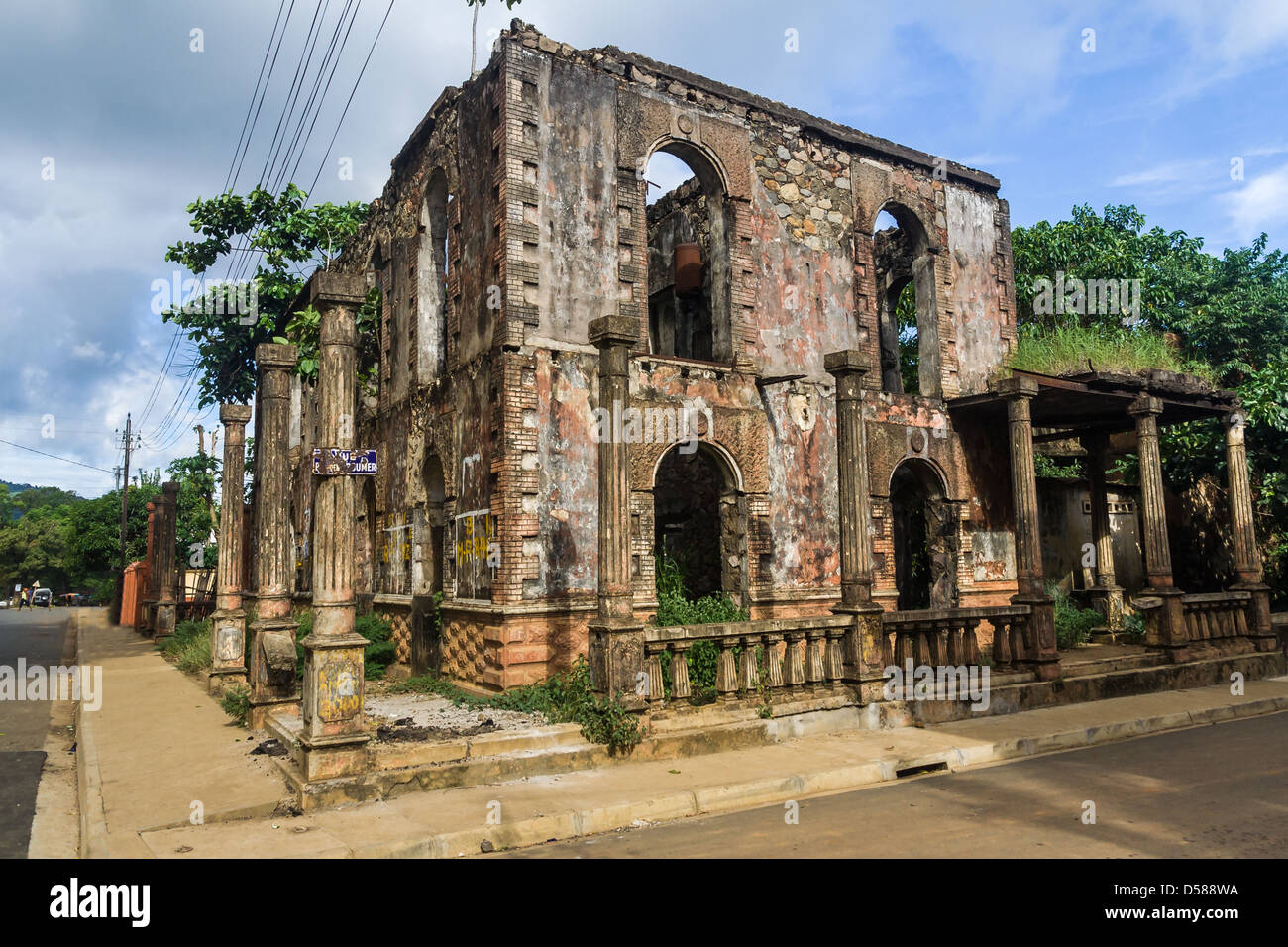 Colonial ruin in Hell Ville, Nosy Be island, northern of Madagascar ...
