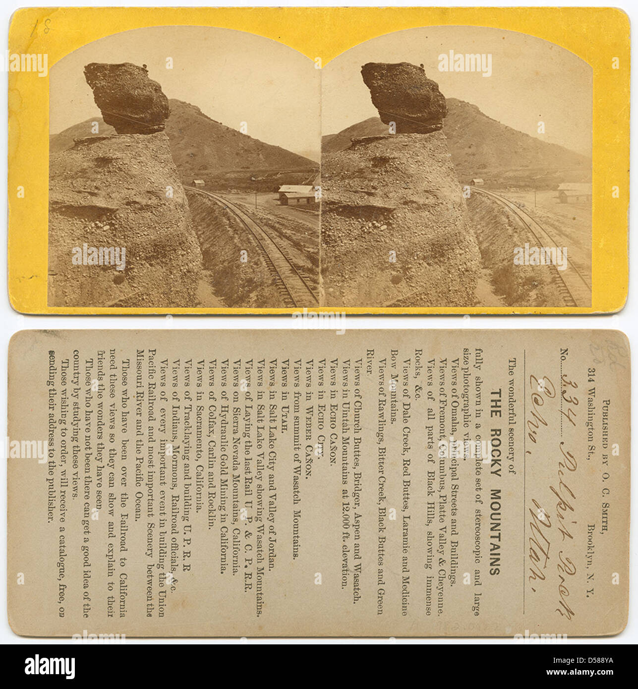 A photograph of the Pulpit Perch rocks in Echo, Utah. The unique rock ...