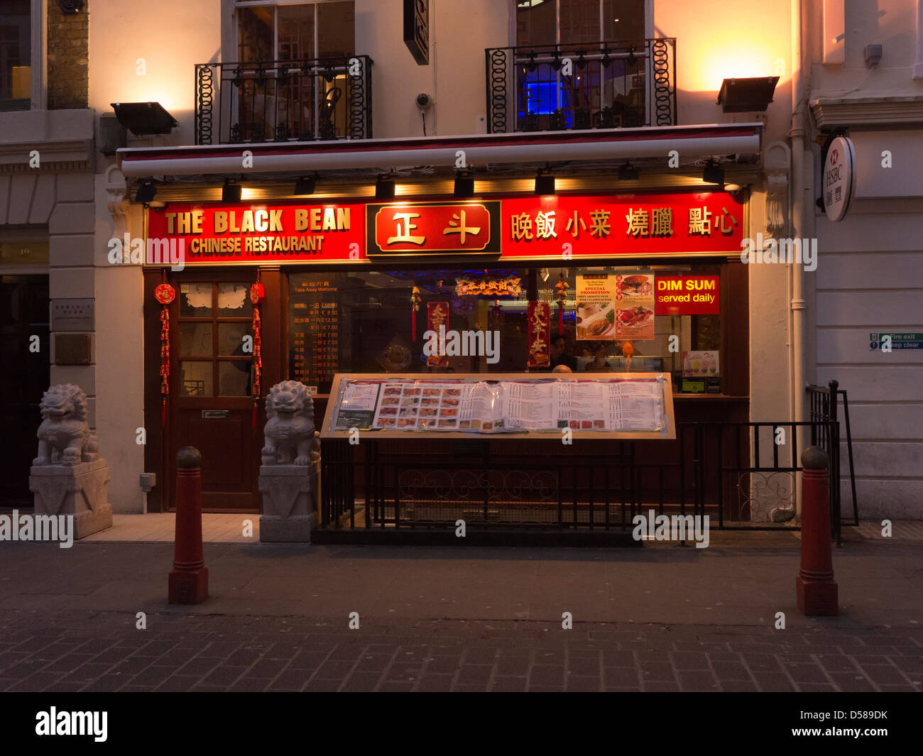 Large menu in street of restaurant in Gerrard Street, London, Chinatown ...