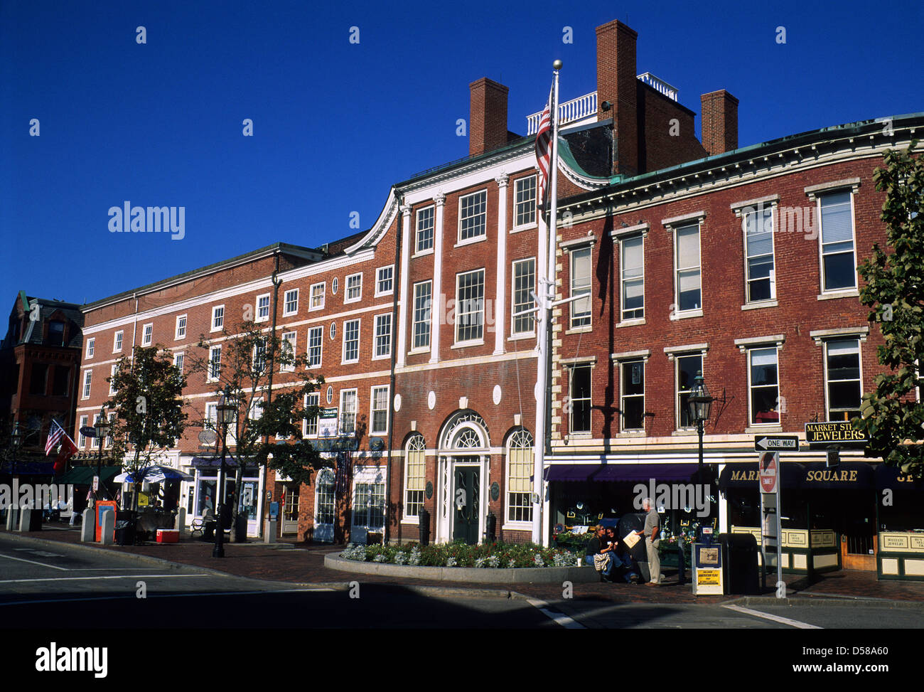 Portsmouth New Hampshire Market Square High Resolution Stock ...