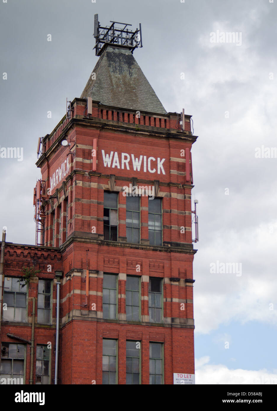 The water tower of the Georgian, Warwick Mill in Middleton, Manchester ...