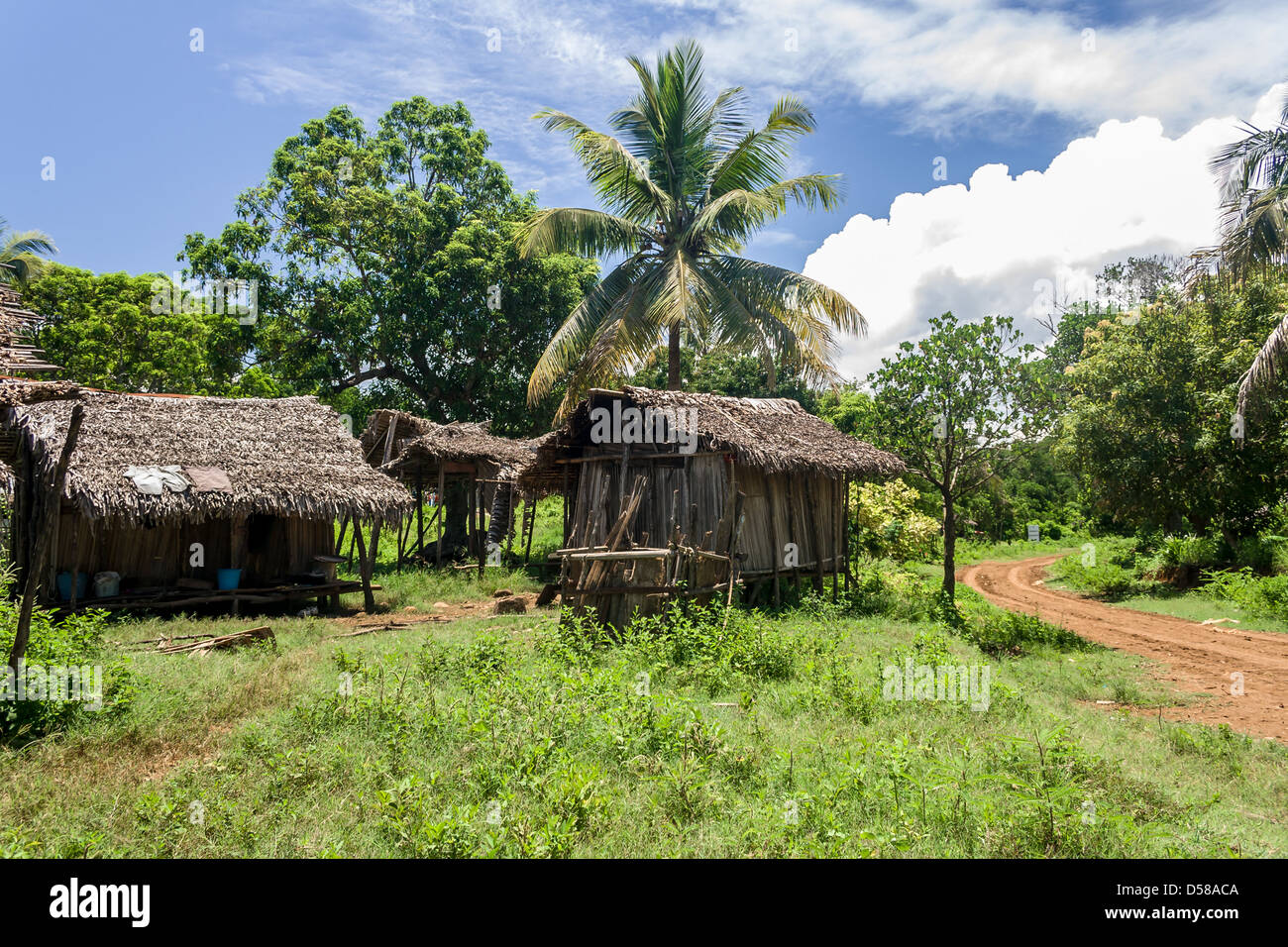 Malagasy typical village in Nosy Be, north of Madagascar Stock Photo ...