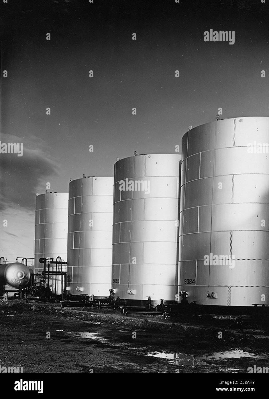 Petroleum tanks Black and White Stock Photos & Images - Alamy