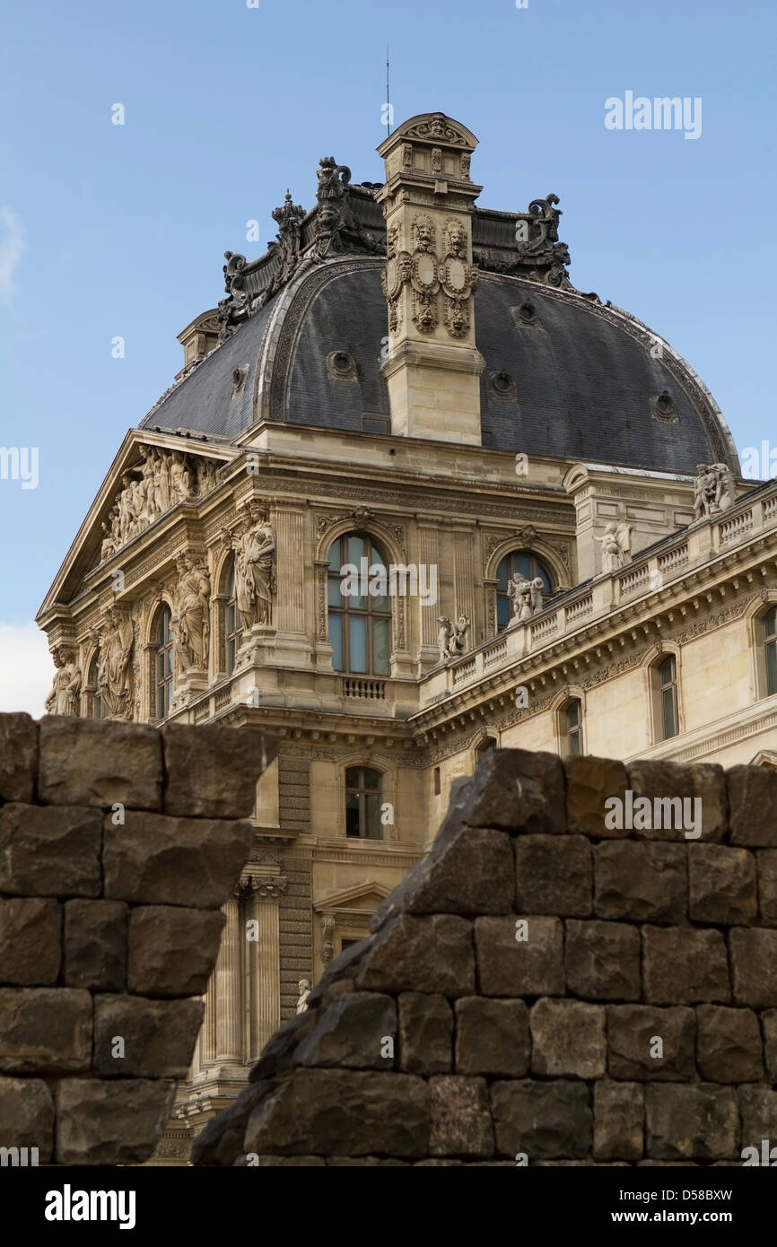 The Louvre museum seen through the an art installation in Paris, France ...