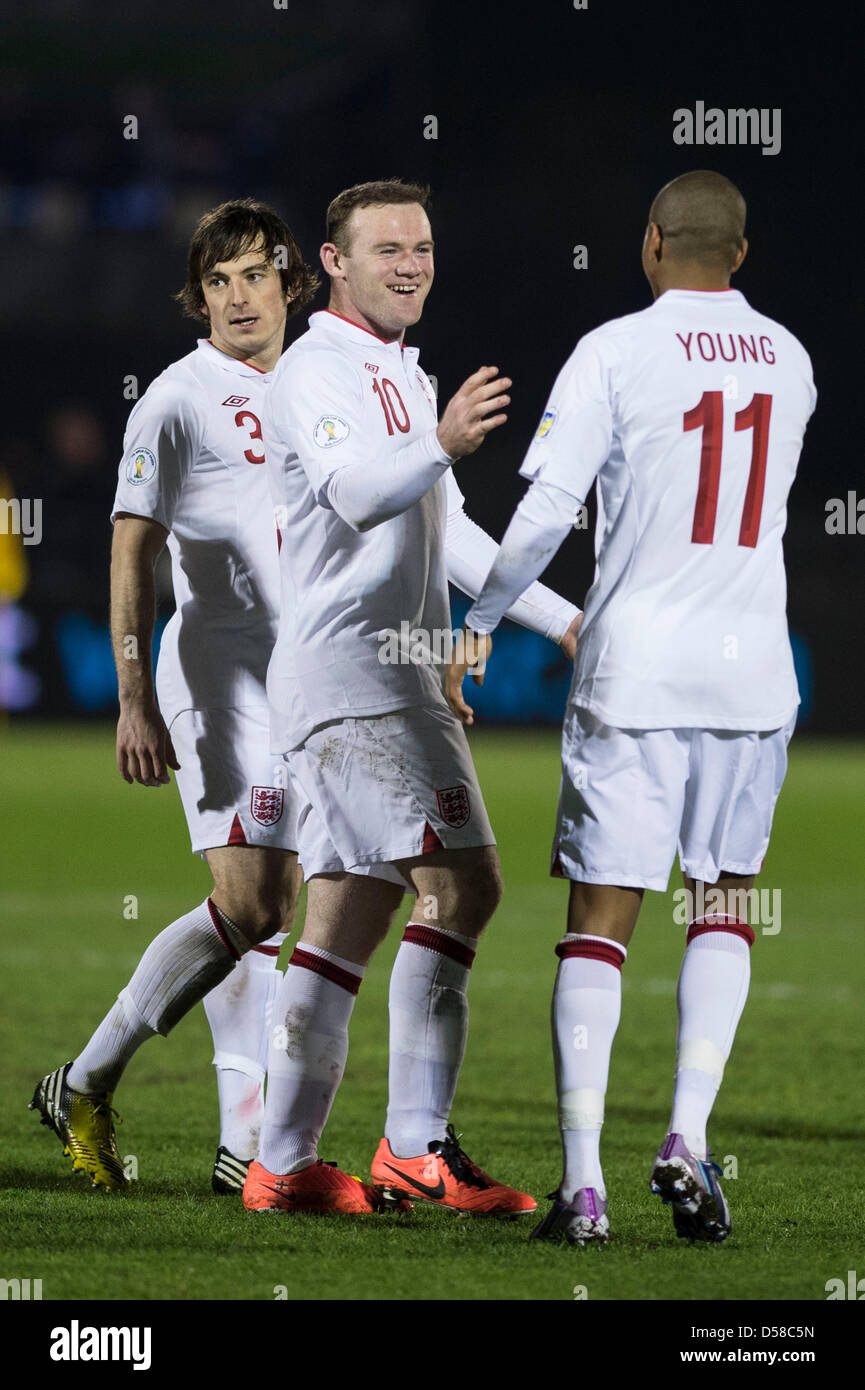 (L-R) Leighton Baines, Wayne Rooney, Ashley Young (ENG), MARCH 22, 2013 ...