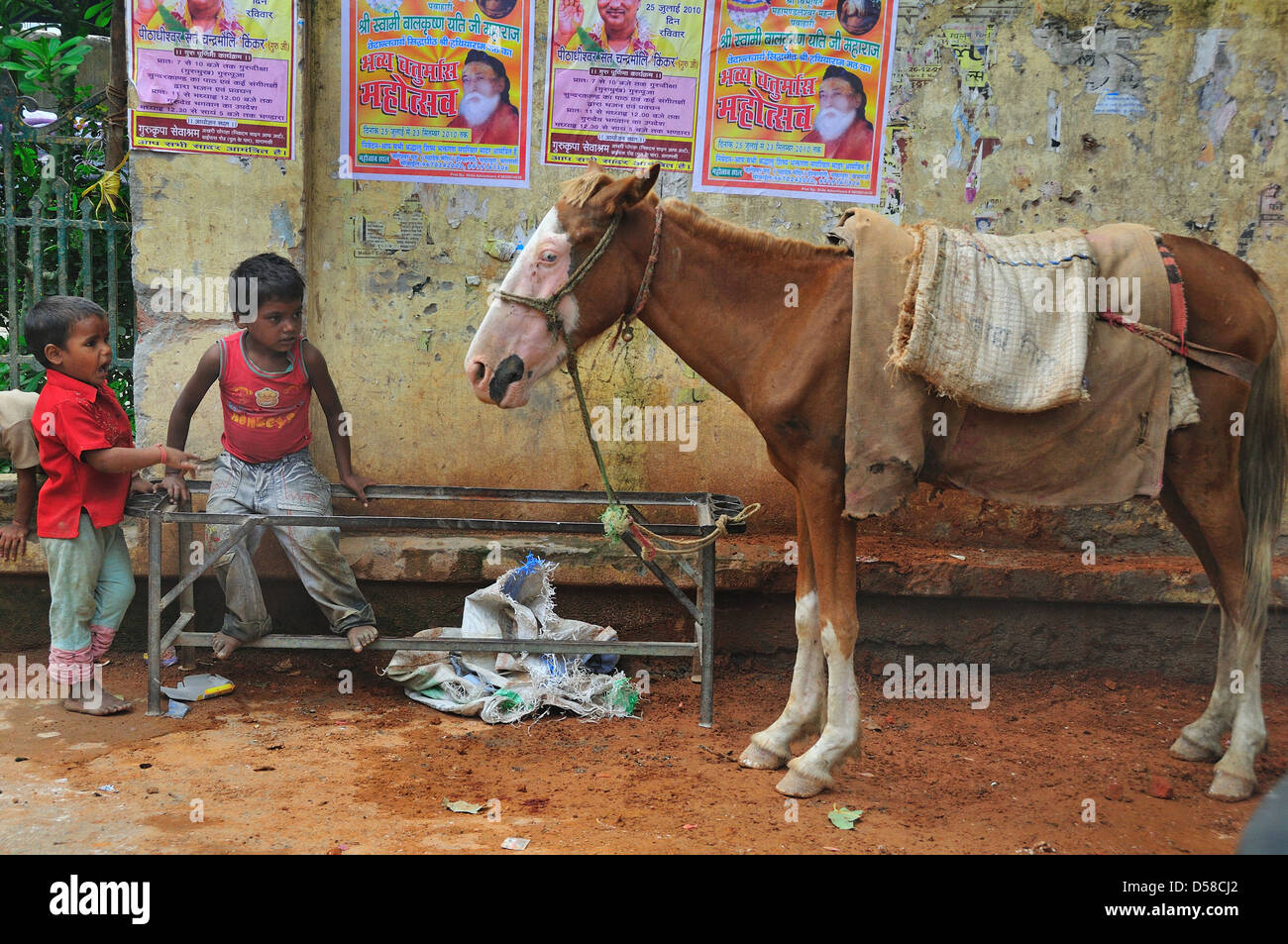 Street view in Varanasi Stock Photo - Alamy