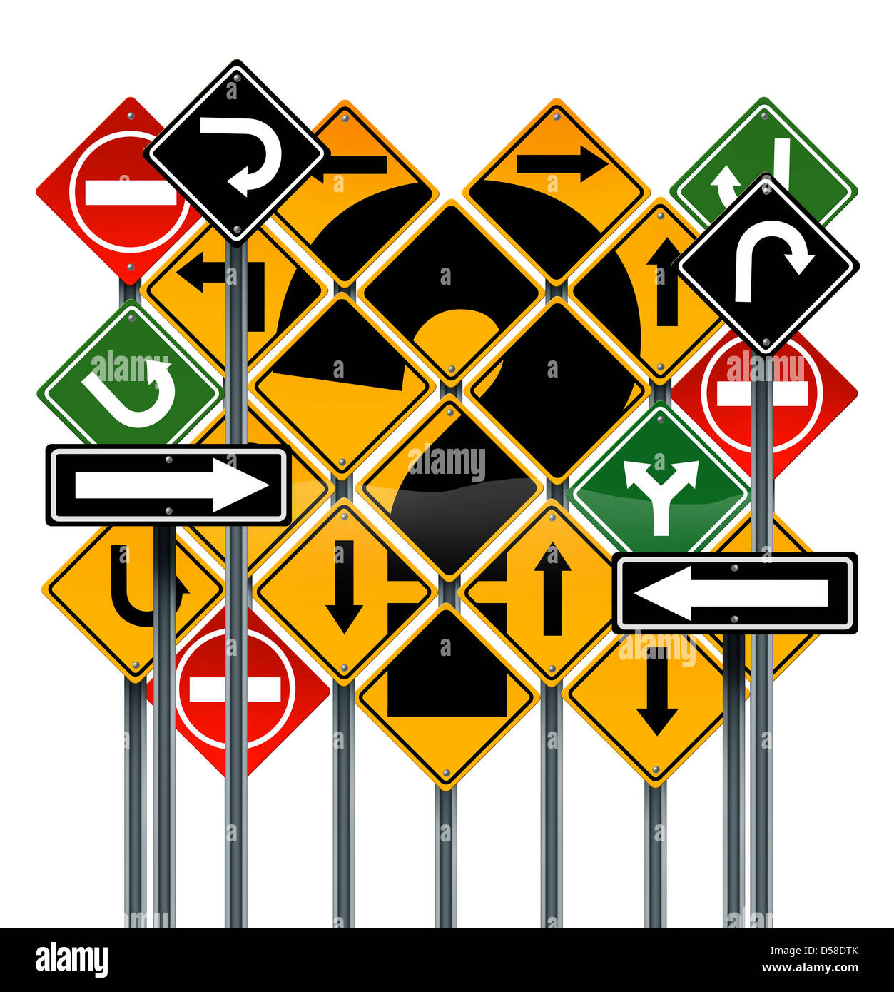 Confusing Direction Signs Clipart