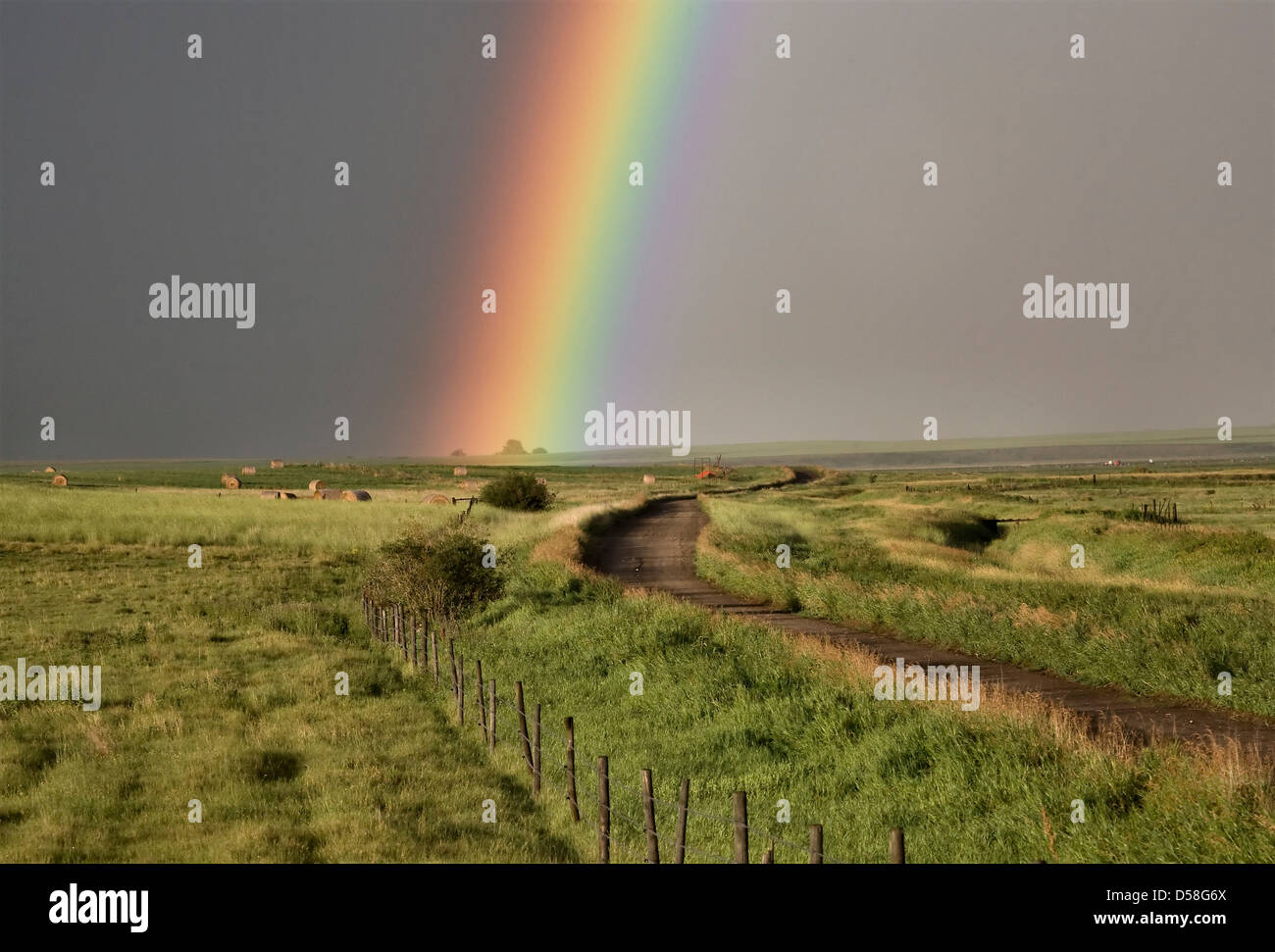 Storm Clouds Saskatchewan rainbow in prairie Canada Stock Photo - Alamy