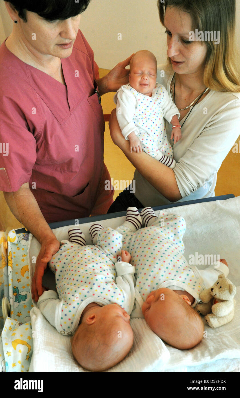 Medical director Claudia Hess (L) and mother of three, Nadine Fischer ...
