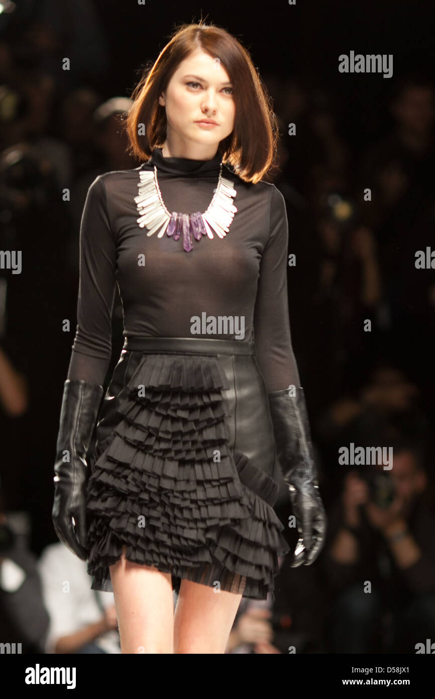 Model at Mercedes-Benz Fashion Week Berlin Autumn/Winter 2012 - DIMITRI ...