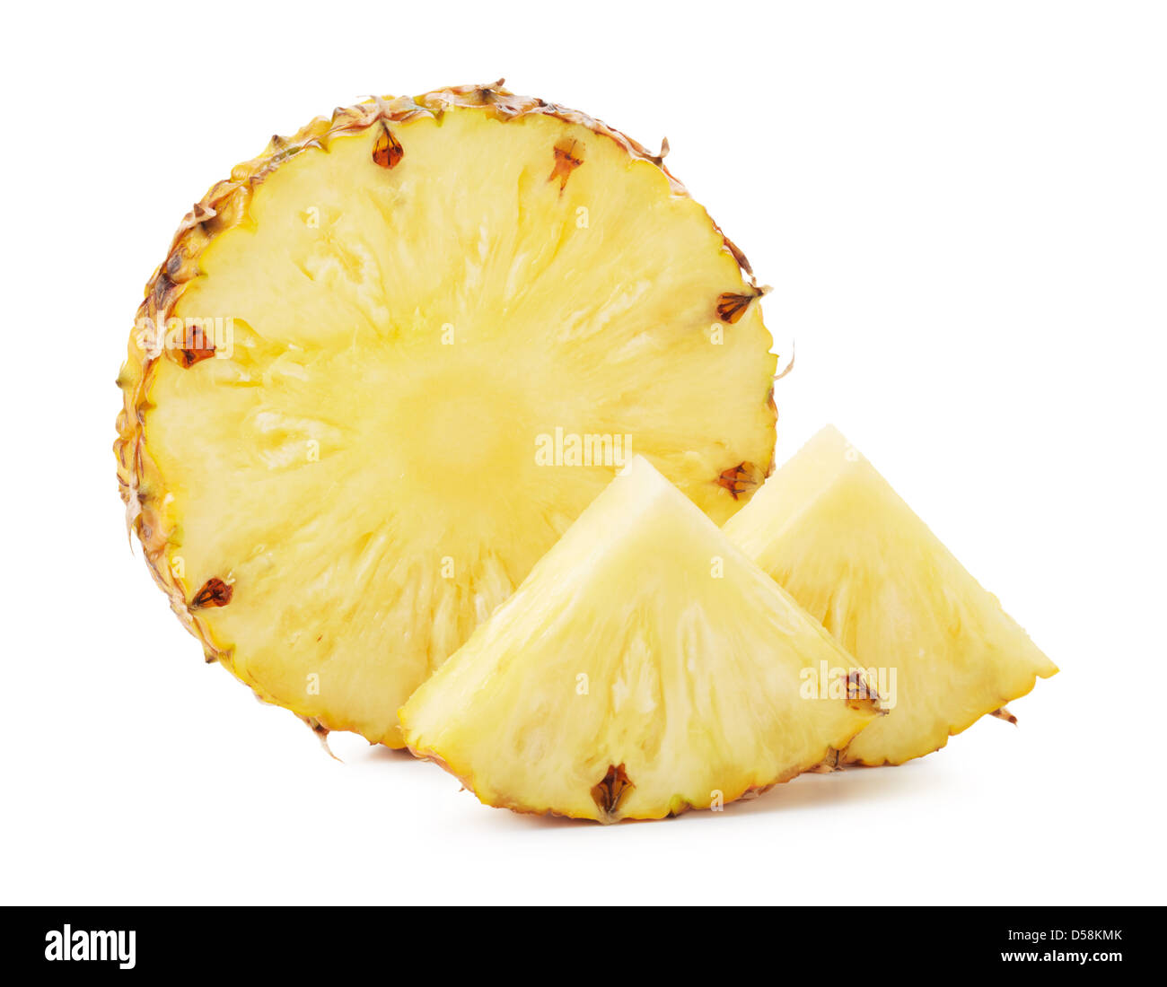slices of pineapple isolated on white background Stock Photo - Alamy
