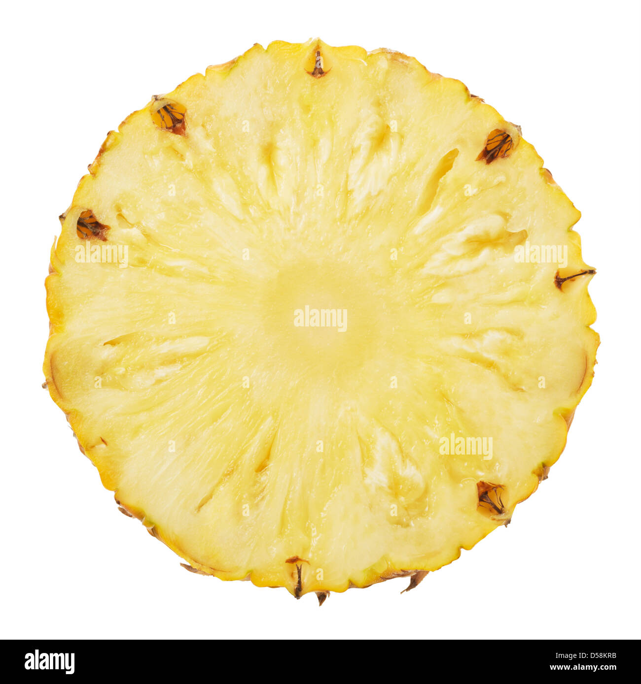 slice of pineapple in circle shape isolated on white Stock Photo - Alamy