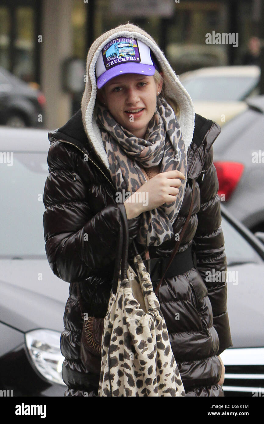 Former Germany's Next Topmodel contestant Sarah Knappik catching a ...