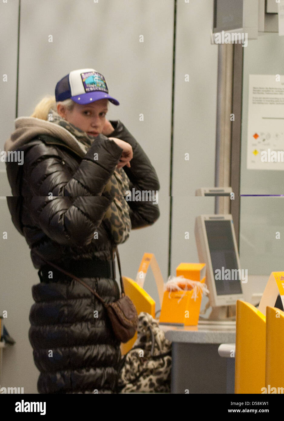 Former Germany's Next Topmodel contestant Sarah Knappik catching a ...