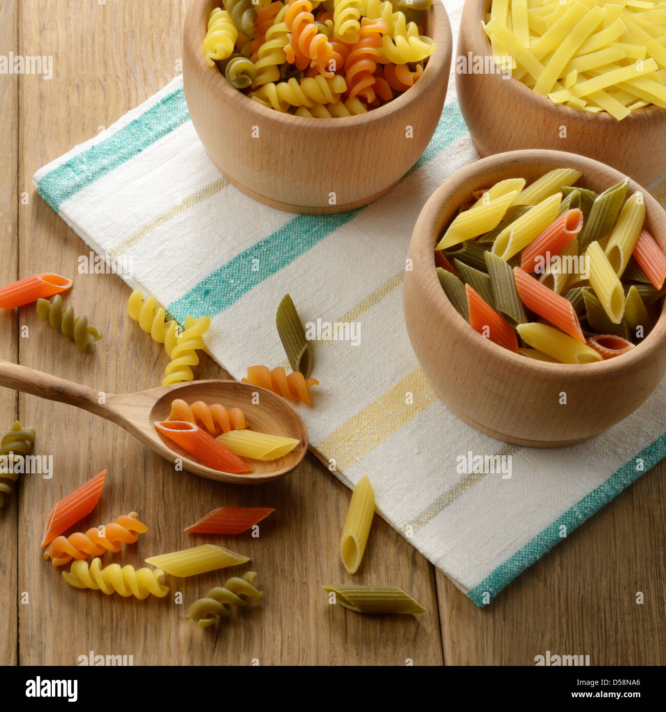 Wooden Table Healthy Menu Pasta High Resolution Stock Photography and ...