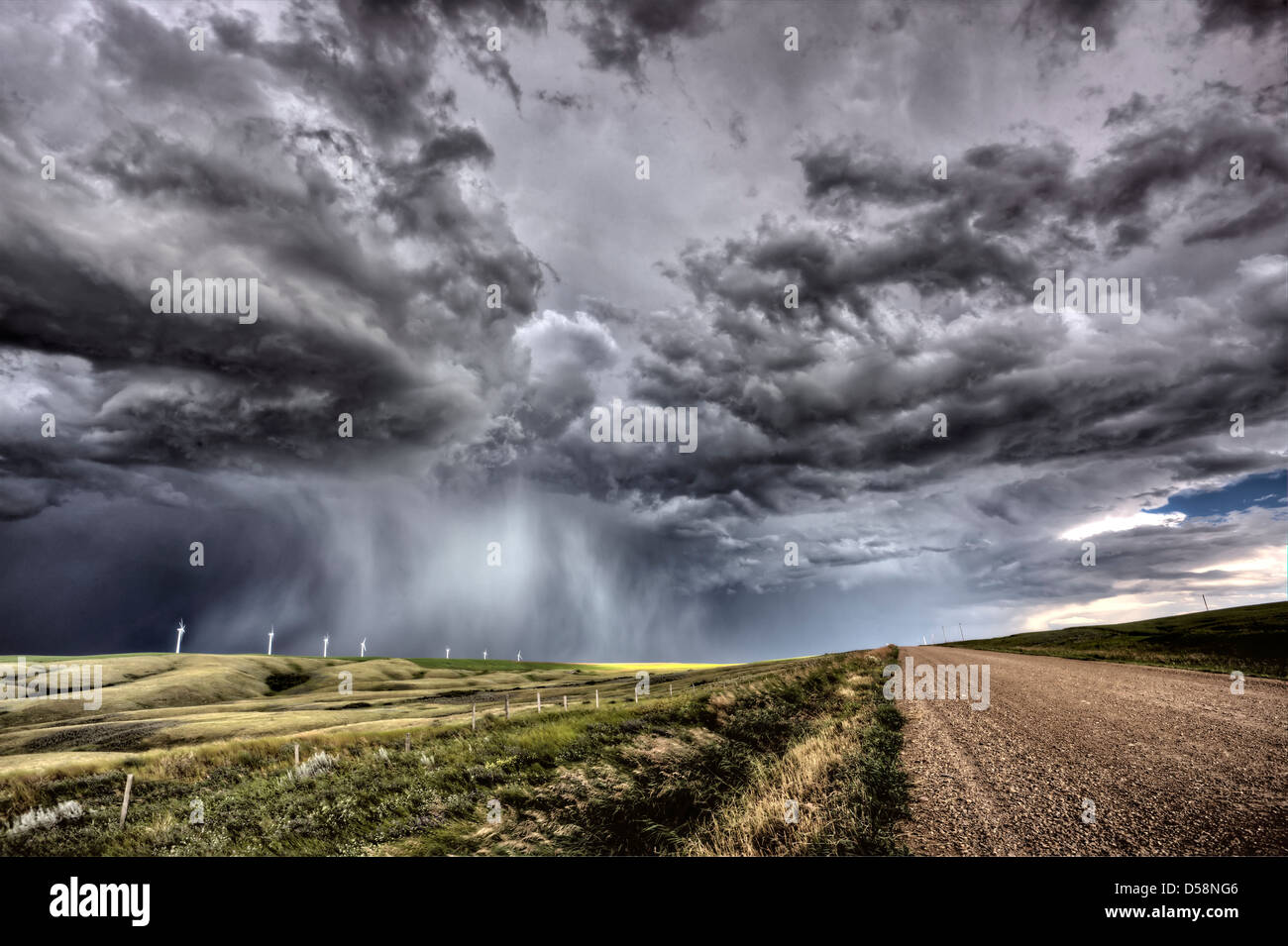 Storm Clouds Saskatchewan wind farm Swift Current Canada Stock Photo ...