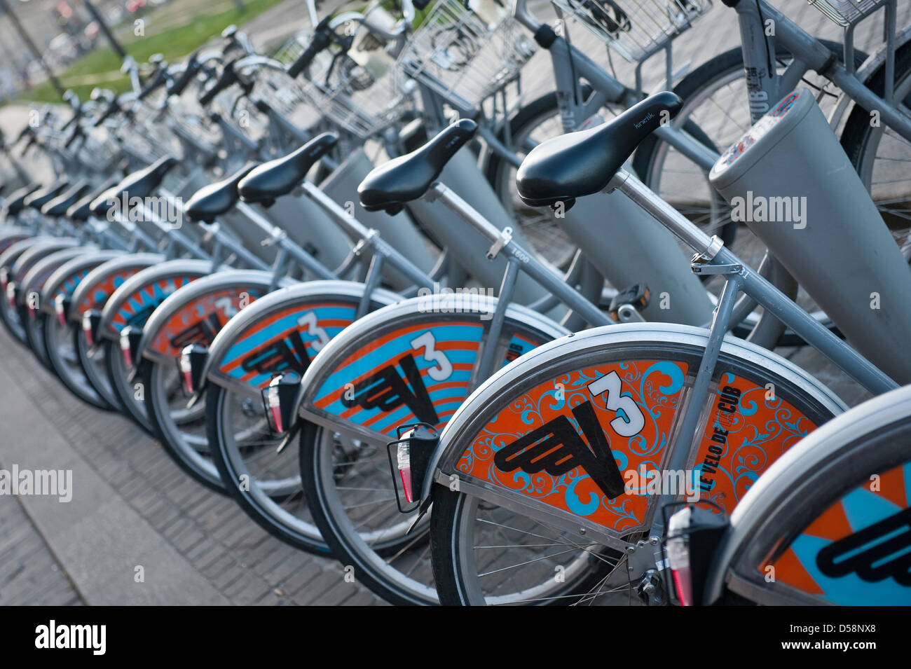 Rental bicycles, Bordeaux, France Stock Photo - Alamy