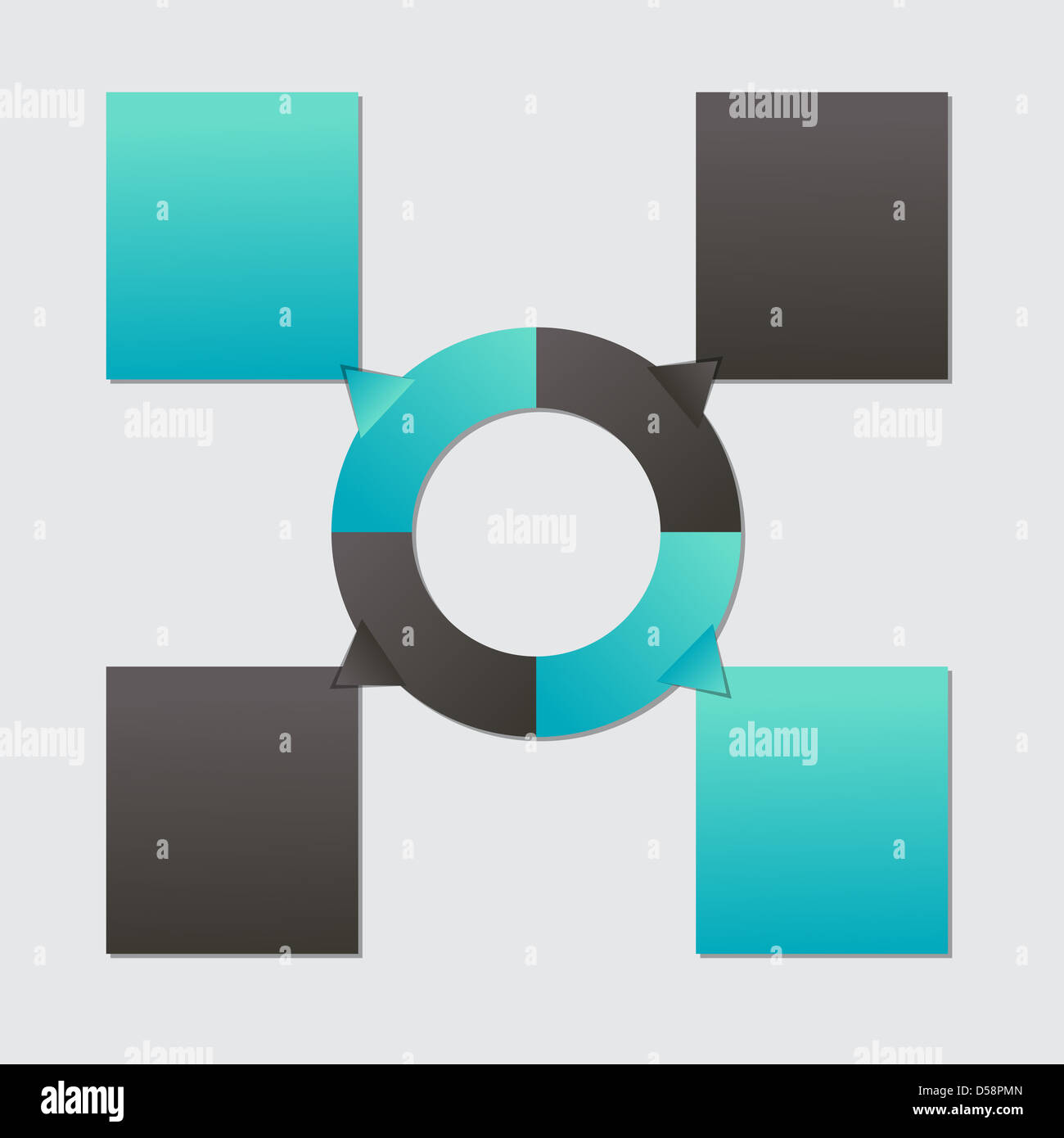 Concept of colorful circular banners with arrows for different business ...