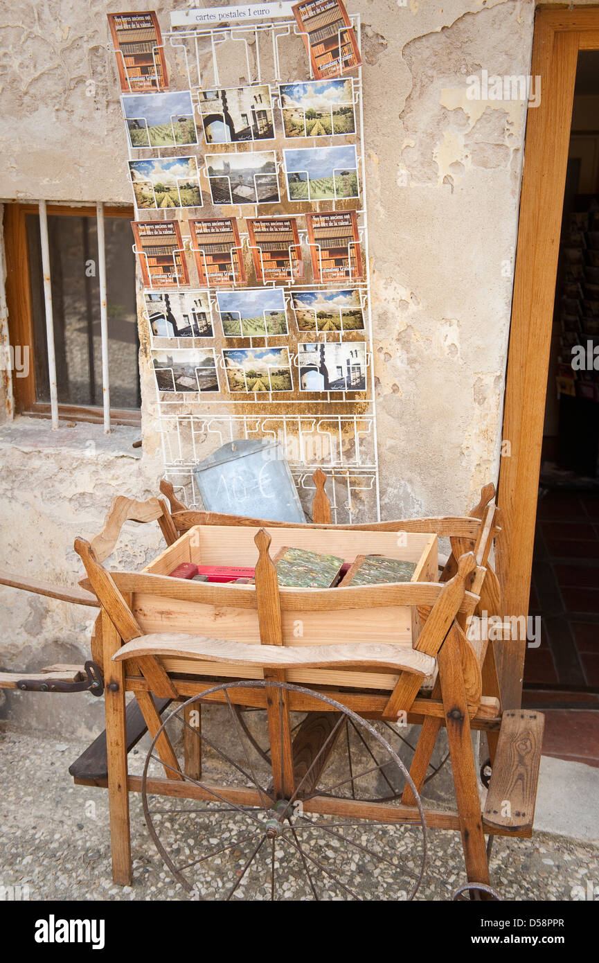 Book barrow, St Emilion Stock Photo - Alamy