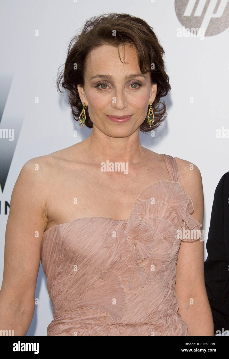 British actress Kristin Scott Thomas attends the amfAR Cinema Against ...