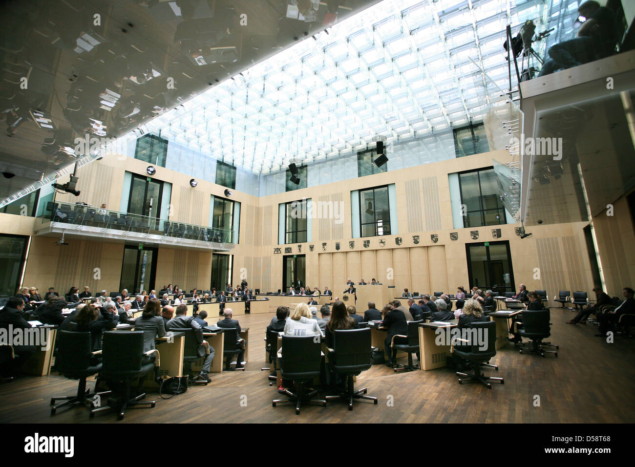 The plenary hall of the Bundesrat, Germany's second house of parliament ...