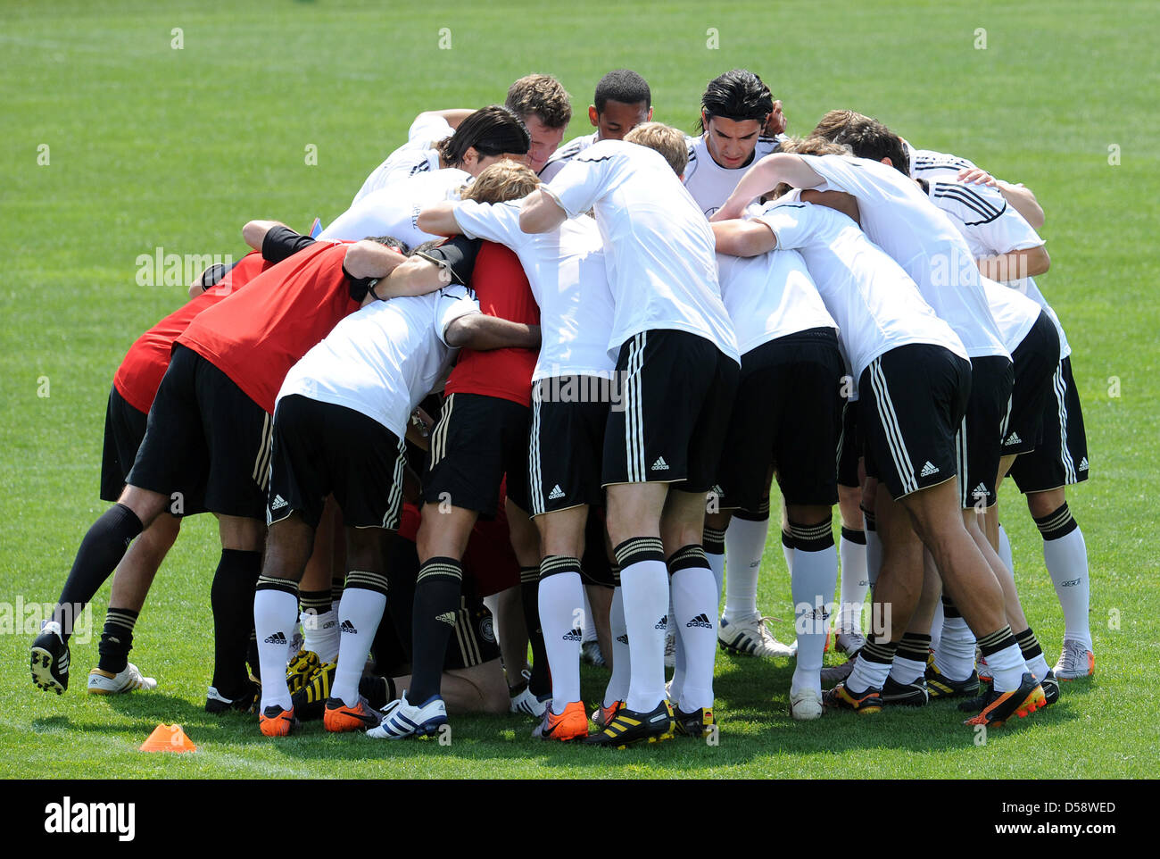 The players of the German national soccer team get together during a ...