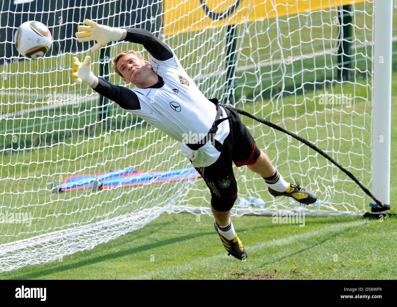 German international goalkeeper Manuel Neuer shown in action during a ...