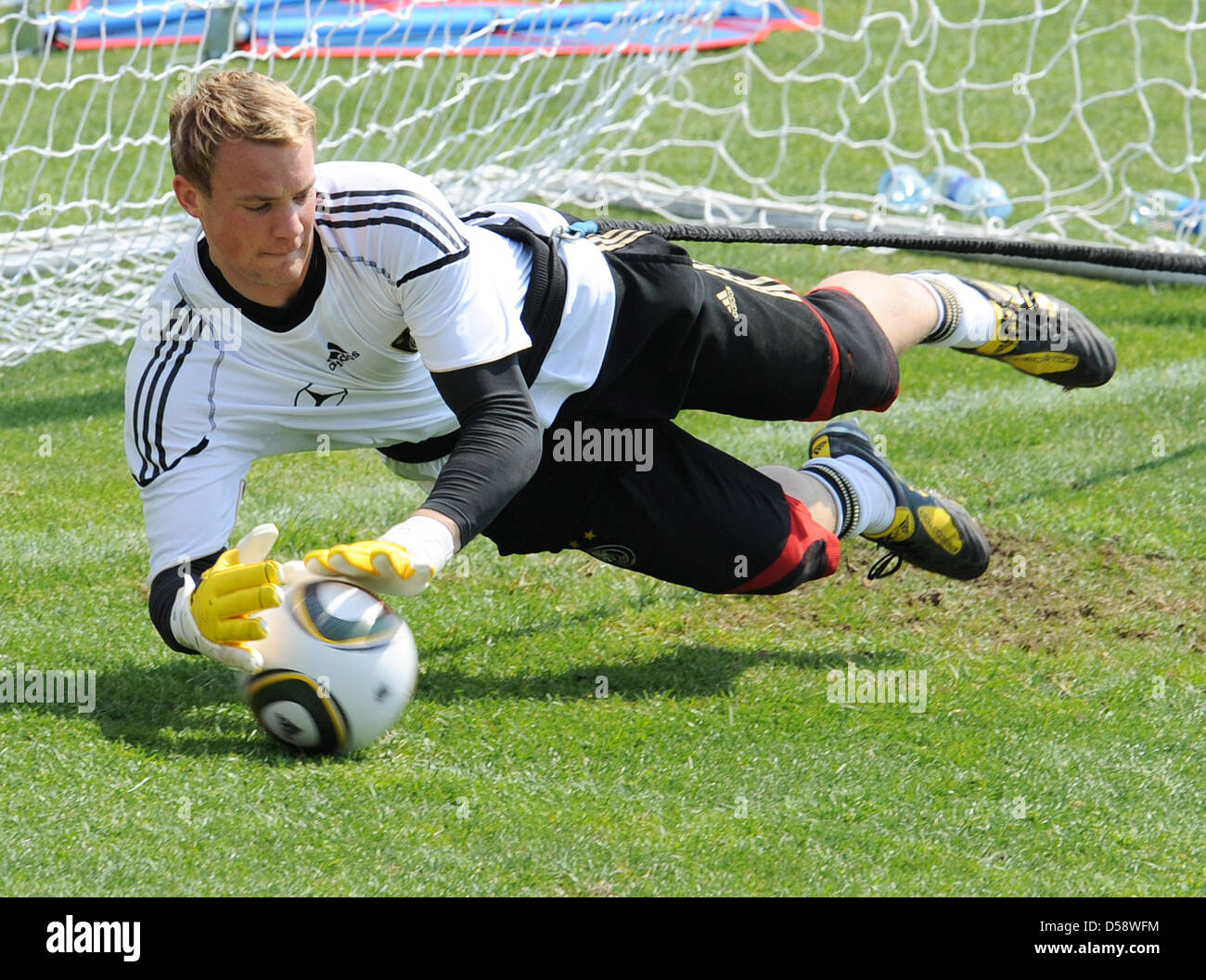 German international goalkeeper Manuel Neuer shown in action during a ...