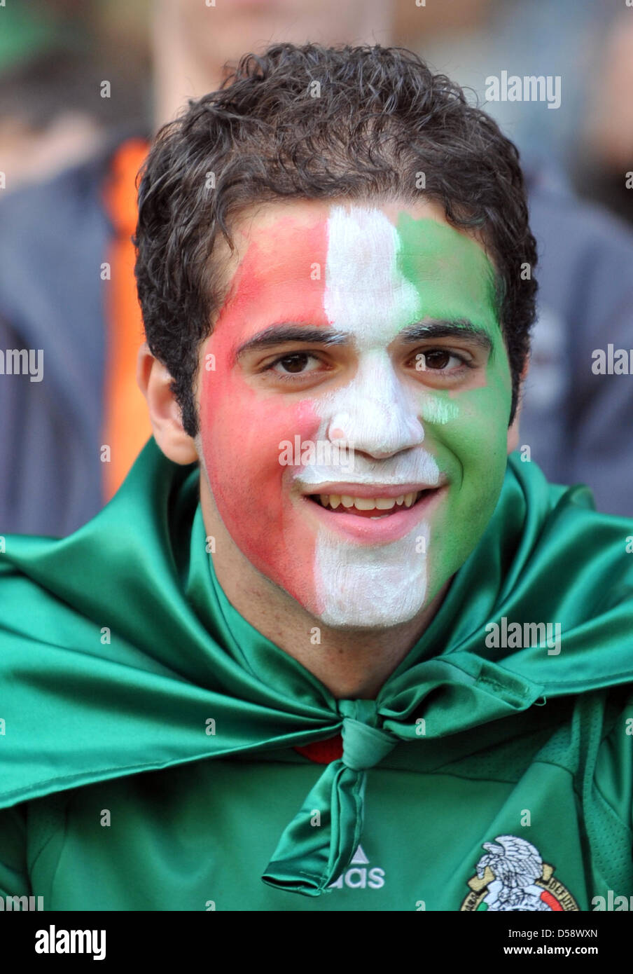 A Mexican fan pictured prior to the international test match ...