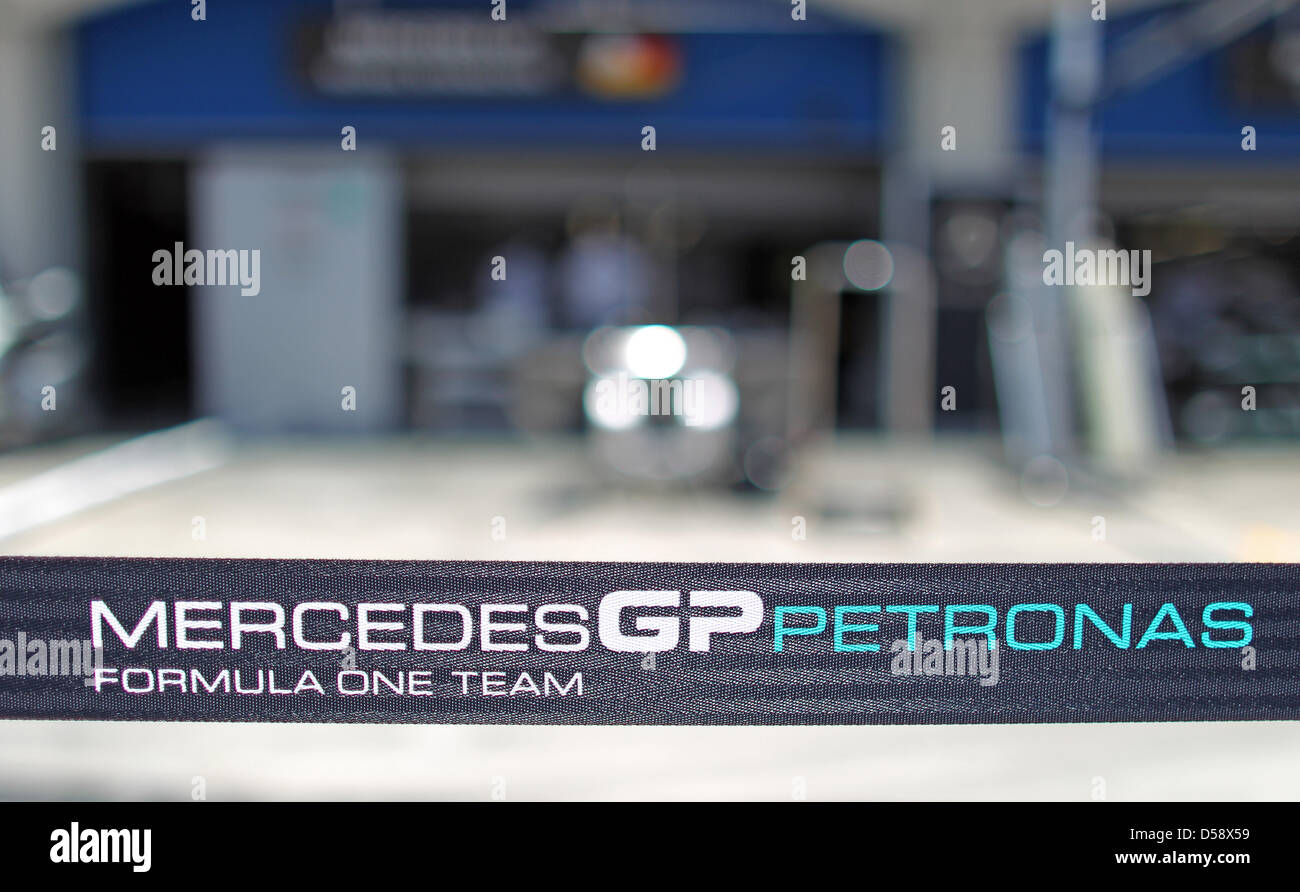 View on the pits of Mercedes GP at Istanbul Park race track near ...