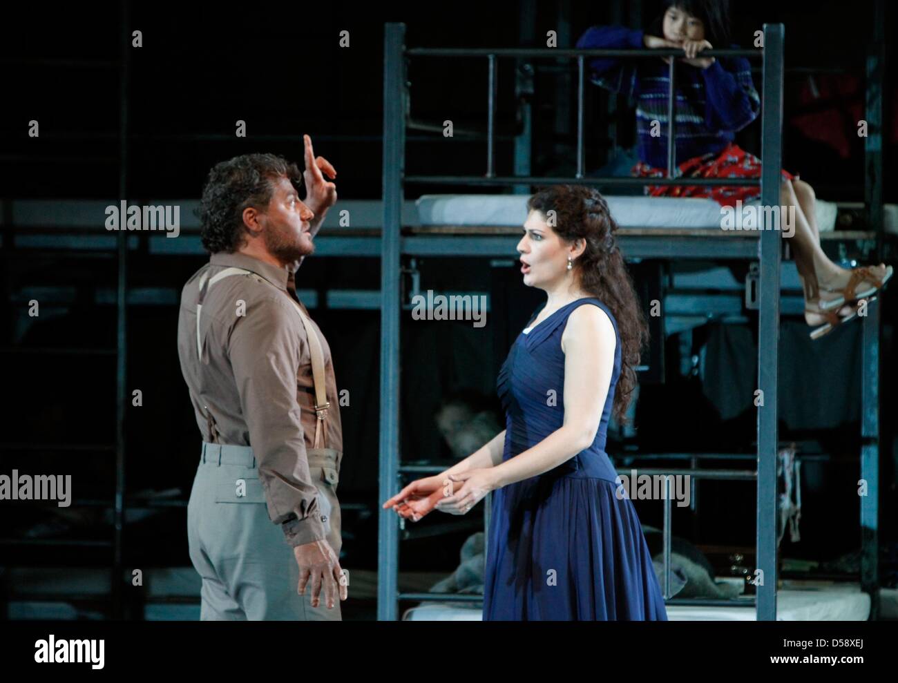 Argentine singer tenor Jose Cura as Otello and German soprano Anja ...