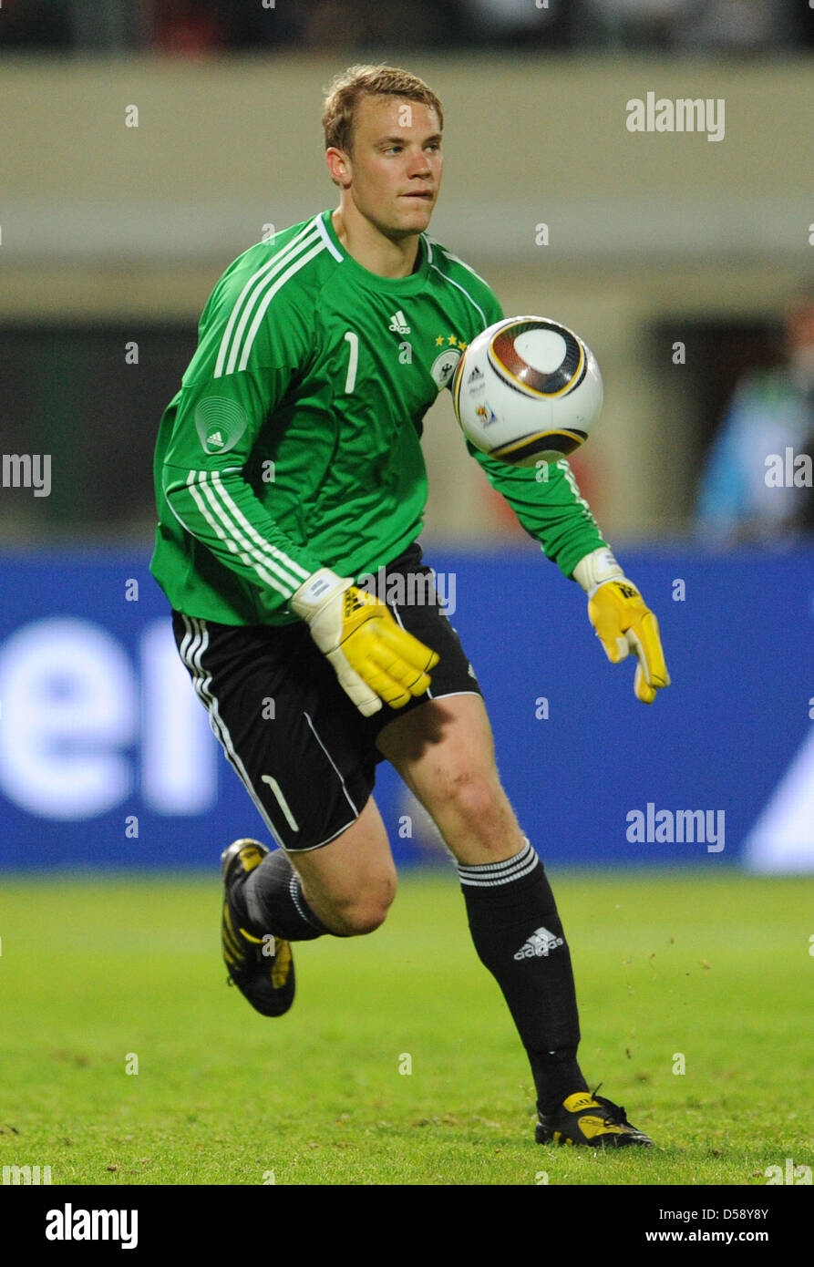 Germany's goalkeeper Manuel Neuer in action during the soccer friendly ...
