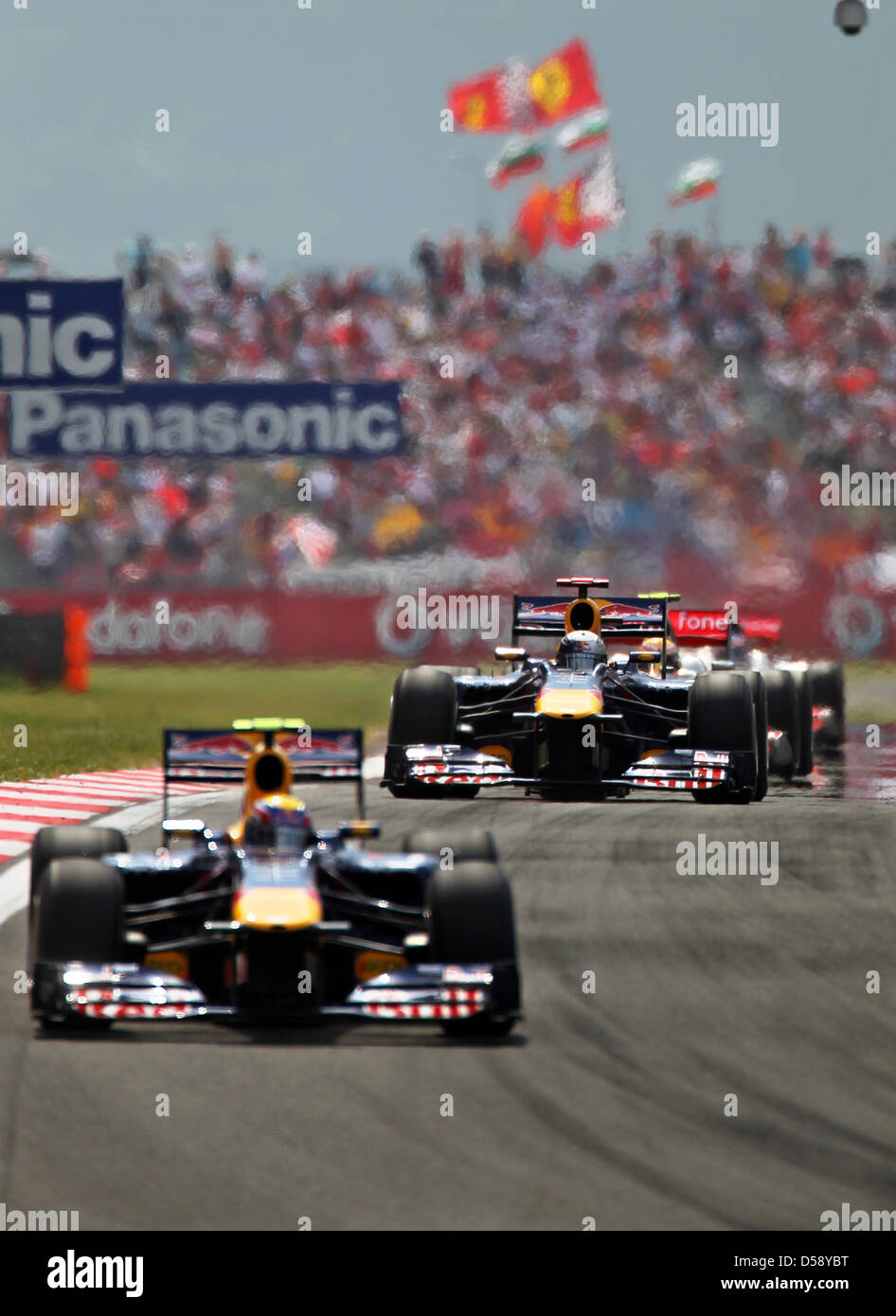 Red-Bull drivers Australian Mark Webber (front) and German Sebastian ...