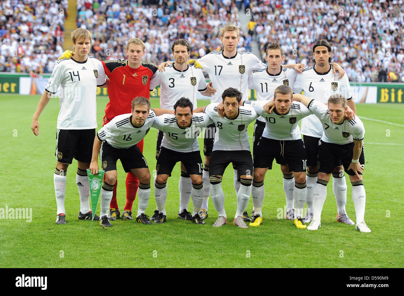 Germany's national team prior to the international soccer test match ...