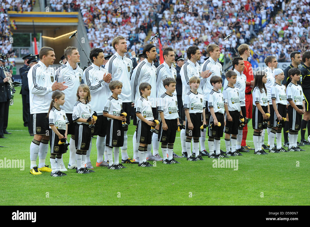 Germany's national team prior to the international soccer test match ...