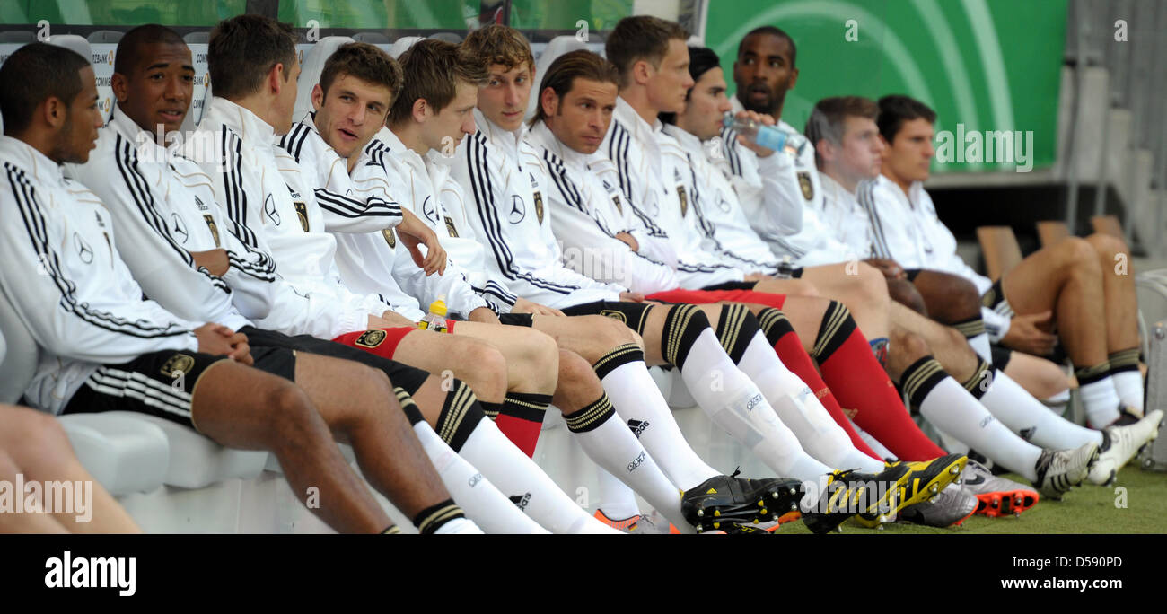The substitute bench of Germany's national team prior to the ...